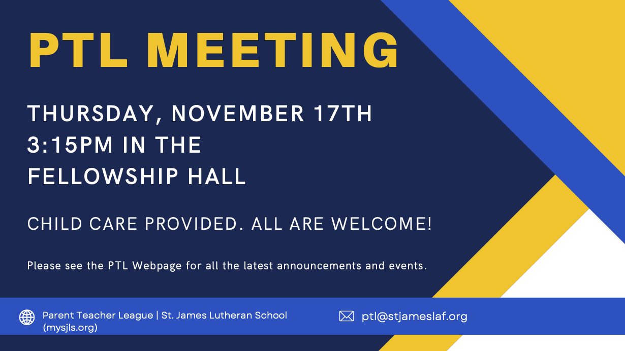 Parent Teacher League | St. James Lutheran School